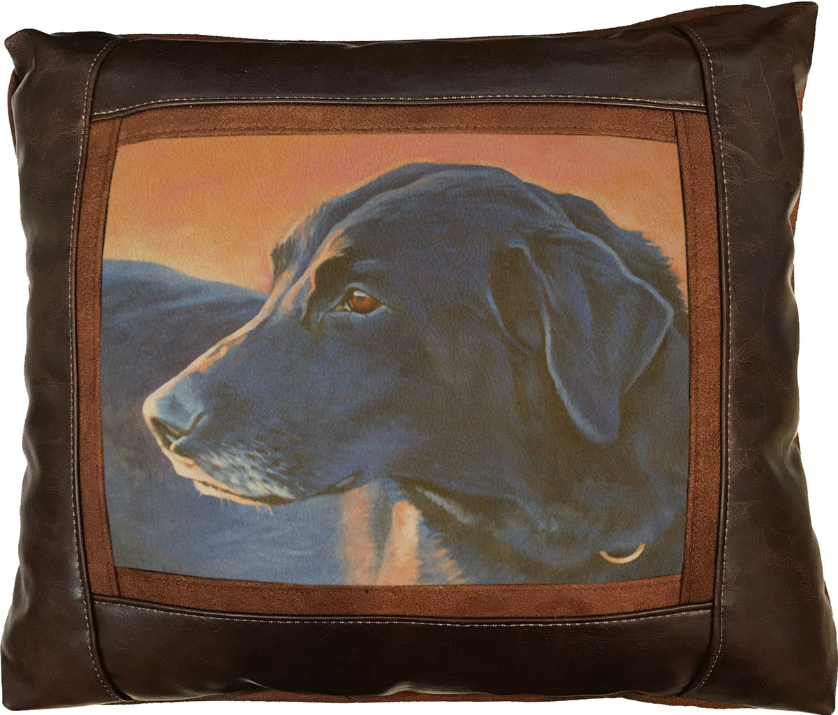 Black Lab Profile Frame Pillow By Sweetwater – Western Passion