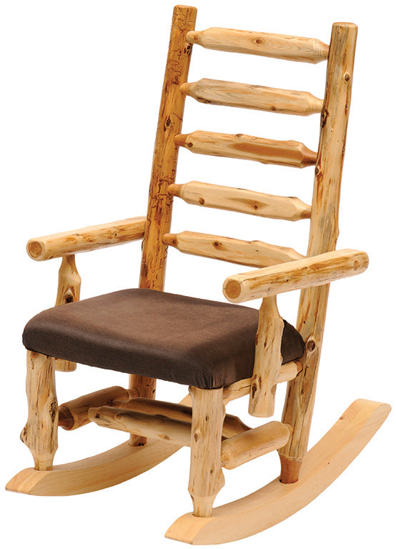 Fireside Lodge Cedar Rocking Chair with Log Backrest UF – Western Passion