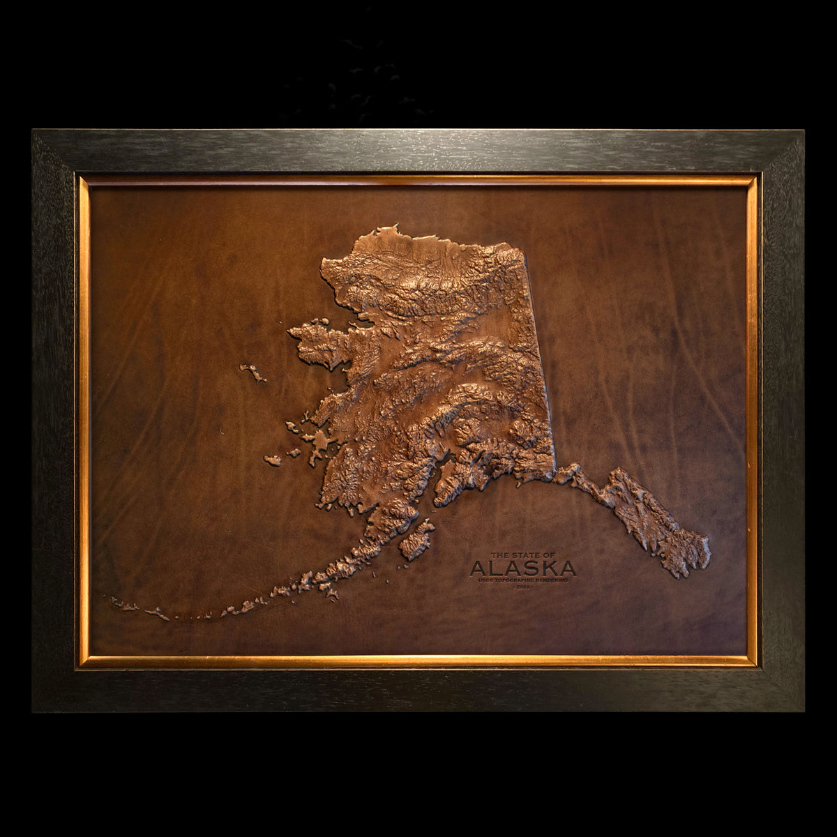 Alaska Terrain Map in Leather – Western Passion