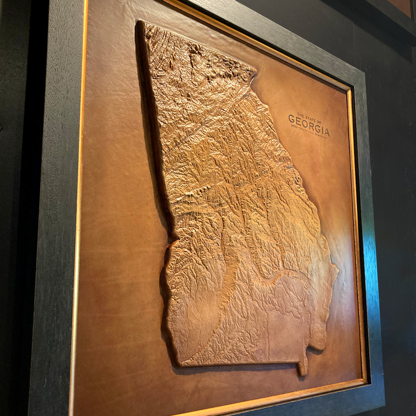 Georgia Terrain Map in Leather – Western Passion