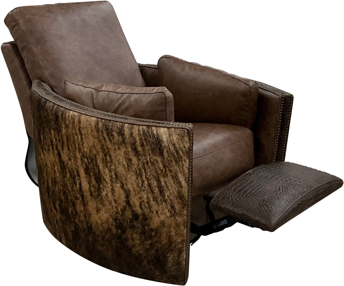 Wild Huntsman Western Cowhide Swivel Glider Recliner – Western Passion