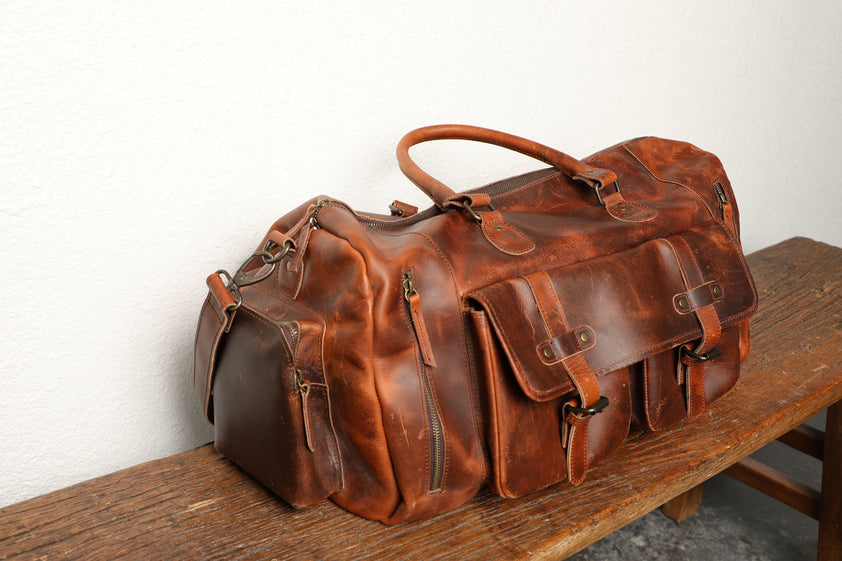 Leather Weekender Large Duffel Bag – Western Passion