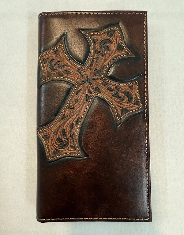 Nocona Leather Rodeo Wallet with Tooled Cross – Western Passion