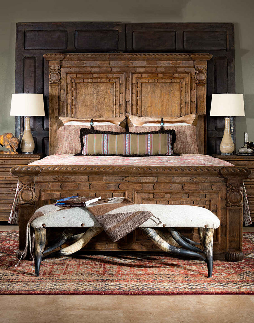 Peruvian Wooden Bed – Hand-Carved Spanish Colonial Elegance – Western ...