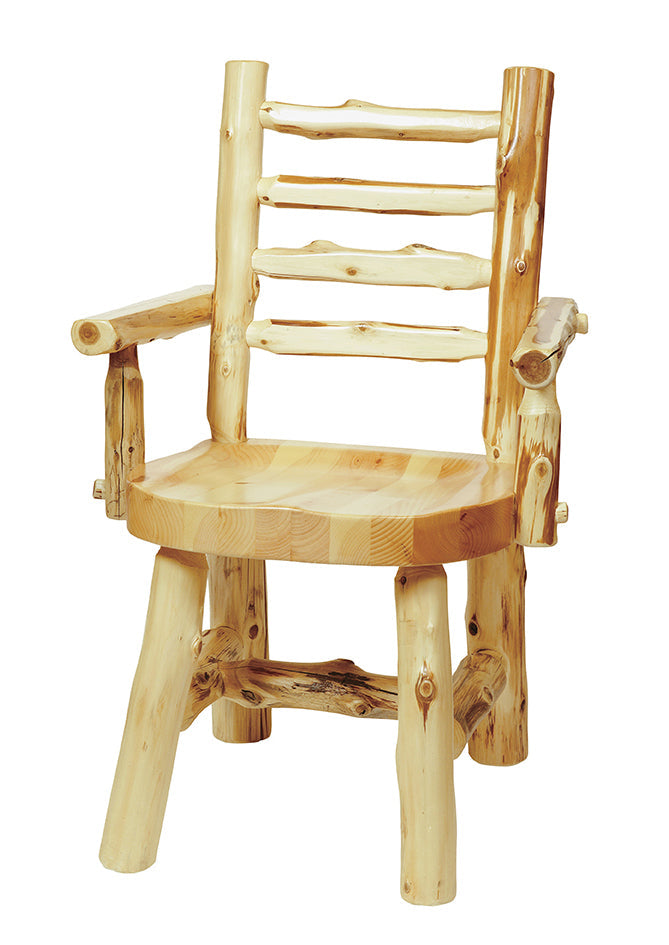 Fireside Lodge Cedar Ladder-back Log Arm Chair – Western Passion