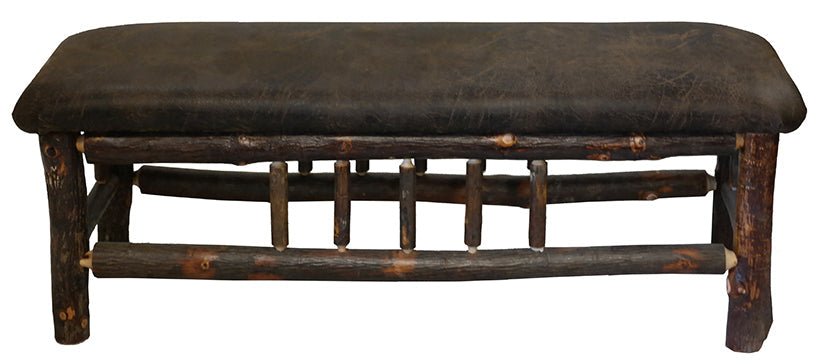 Fireside Lodge Hickory Log Upholstered Bench – Western Passion