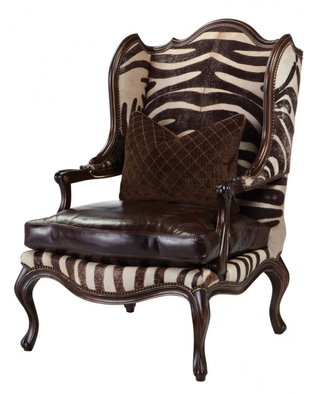 Massoud Exotic Zebra Wingback Chair – Western Passion