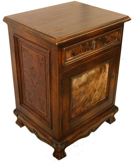 Leather and Cowhide Nightstand – Western Passion