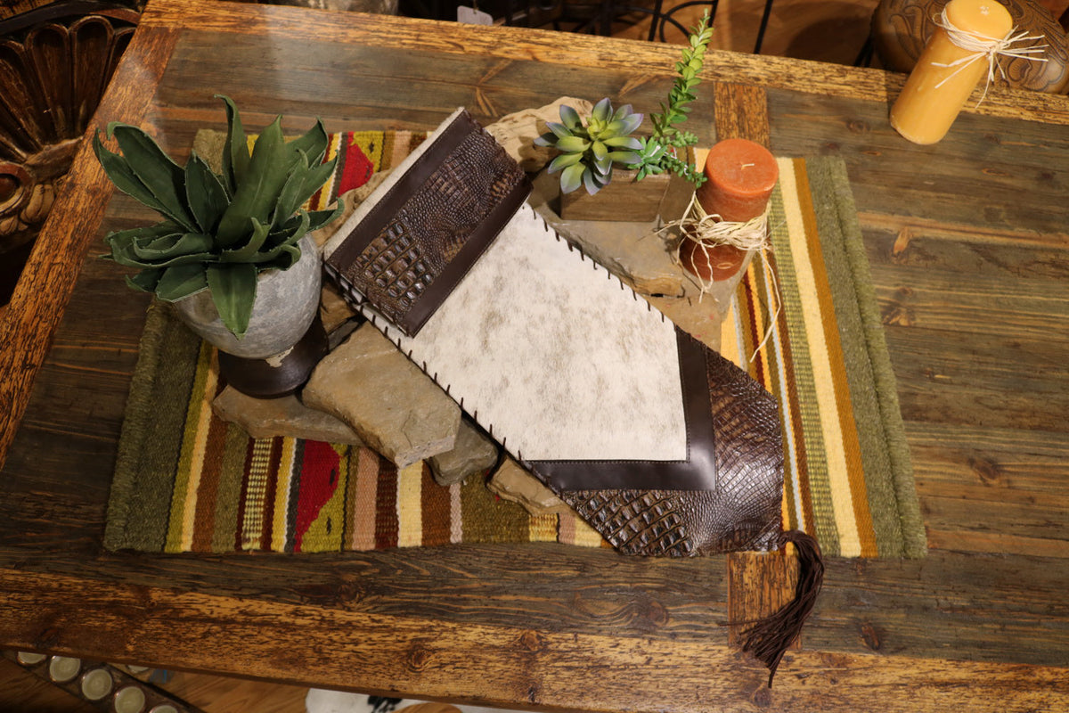 Brown Alligator Table Runner – Western Passion